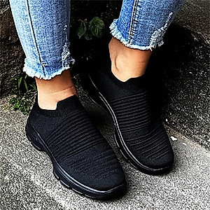 Lausiuoe Womens Shoes with Arch Support Dressy,Womens Walking Shoes Lightweight Running Shoes Women’s Tennis Shoes Non Slip Breathable Mesh Air Cushion Sneakers for Gym Workout Sports Black