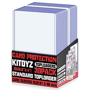 30 Count Toploaders Card Sleeves for Trading Card, Hard Card Sleeves Top Loaders Baseball Card Protector Holder Compatible with Game Cards, Sports, Football Cards