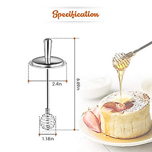 AIEVE Mason Jar Honey Dipper Lid, 2 Pack Honey Dispenser with Canning Lid, Metal Honey Stirrers Lids, Honeycomb Stick Wand for Regular Mouth Mason Ball Kerr Jars Honey Pot Containers