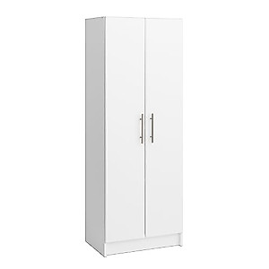 Prepac Elite 24" Storage Cabinet, White Storage Cabinet, Bathroom Cabinet, Pantry Cabinet with 3 Shelves 16" D x 24" W x 65" H, WES-2464