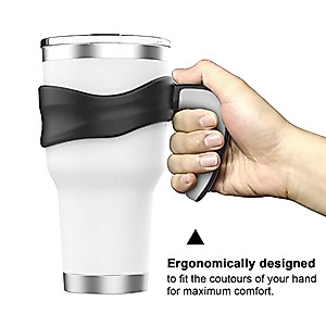 Tumbler Handle Fits for 30 OZ YETI Rambler,Rtic Mug-Previously Design,Sic,OZARK TRAIL & More Tumbler Travel Mug | BPA FREE（Handle Only） (Black)