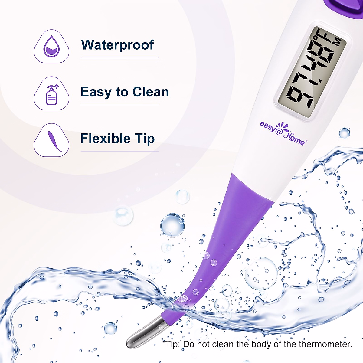 Easy@Home Basal Body Thermometer: BBT for Fertility Prediction with Memory Recall- Accurate Digital Basal Thermometer for Temperature Monitoring with Premom App - EBT-018