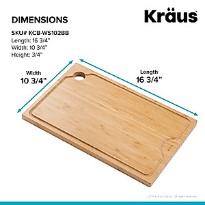Kraus KCB-WS102BB Kore Cutting Board, 16 3/4" x 10 3/4"