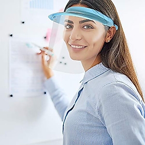 Pac-Dent iVisor Reusable Face Shield Kit, Full Face Protective Mask with Anti-Fog Coating, Adjustable to Comfortably Fit All Head Sizes, Reusable, Blue