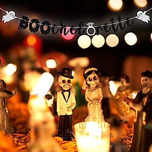 Halloween Boocheloretee Banner,She Found Her Boo, Ghost Garland Spooky October Bachelorette Bridal Shower Wedding Party Decorations Supplies, Black Glitter