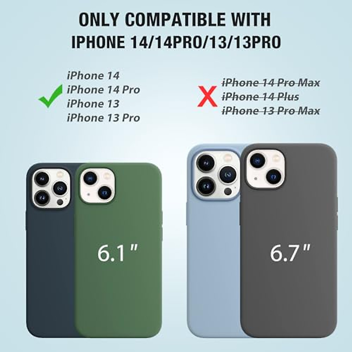 GIN FOXI Battery Case for iPhone 14/14Pro/13/13Pro, Real 7000mAh Ultra-Slim Battery Charging Case Rechargeable Anti-Fall Protection Battery Charger Charger for iPhone 14 Pro/14/13/13Pro(6.1 inch)