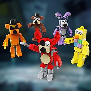 ZAOPET Security Breach Building Block Toys, Horror Five Nights Game Bonnie Chica Foxy Action Figure Model, Fan Collectibles, Suitable for 8+ Children Adult Boy Girl Birthday (205PCS)