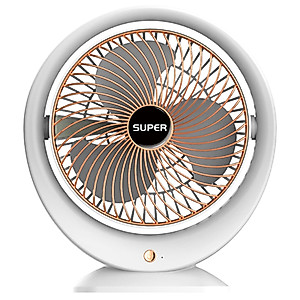 Chchmu USB Desk Fan 8in Desktop Table Fans Personal Quiet Fan with Strong Airflow Portable & Suspensable Cooling Fan with Head Adjustable for Home Bedroom Office Table & Desktop, Gold