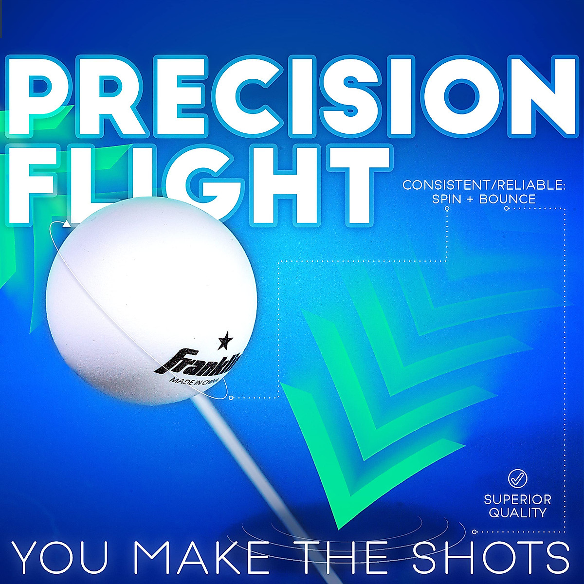 Franklin Sports Table Tennis Balls - White Table Tennis Balls - 38mm Official Weight Balls - One Star Professional Balls - 6 Pack Table Tennis Balls