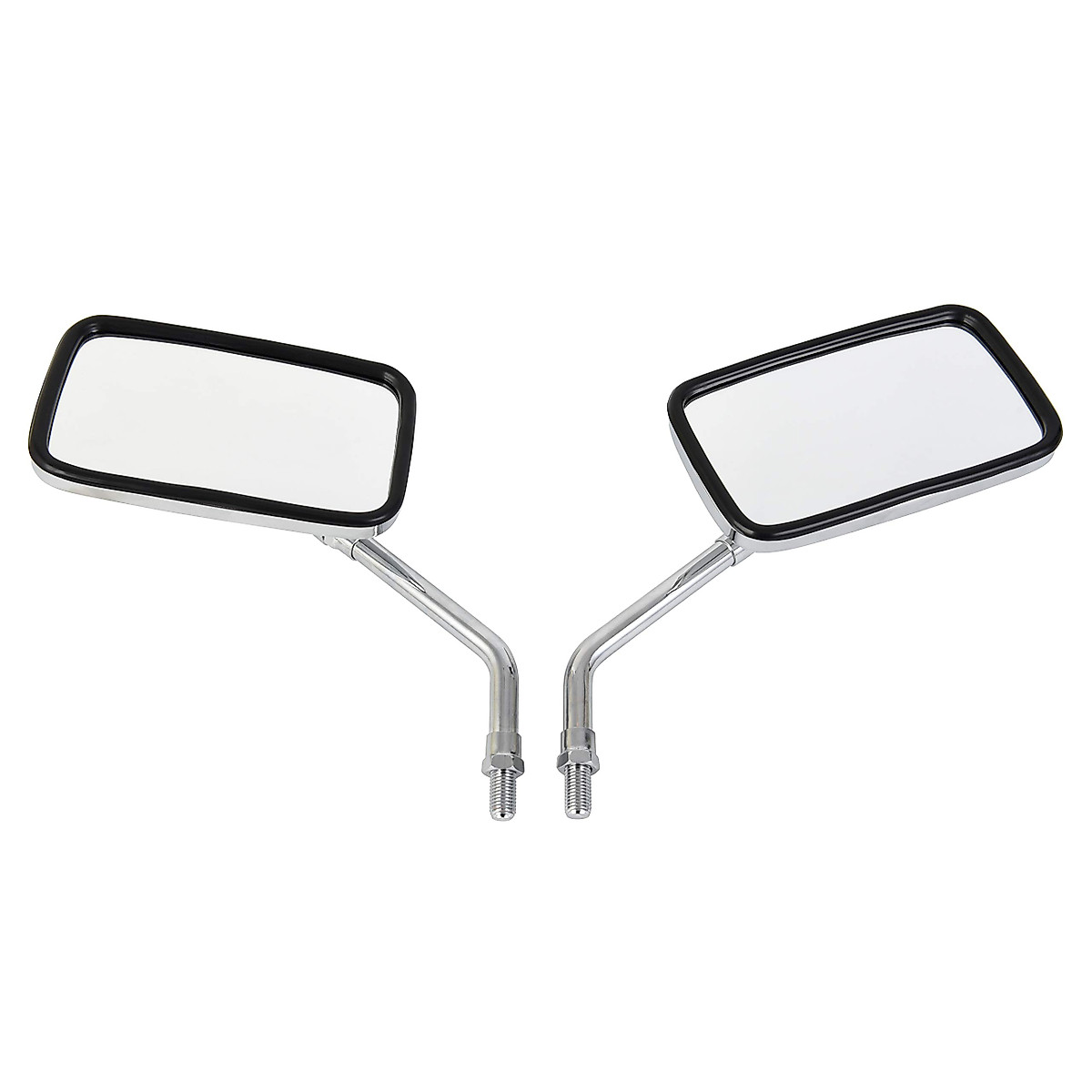 10 mm Bolt Chrome Motorcycle Universal Handlebar Rear view Side Mirrors for Harley Kawasaki Suzuki Aprilia Street Bike Cruiser Scooter Mirror SIZE:125mm X 70mm