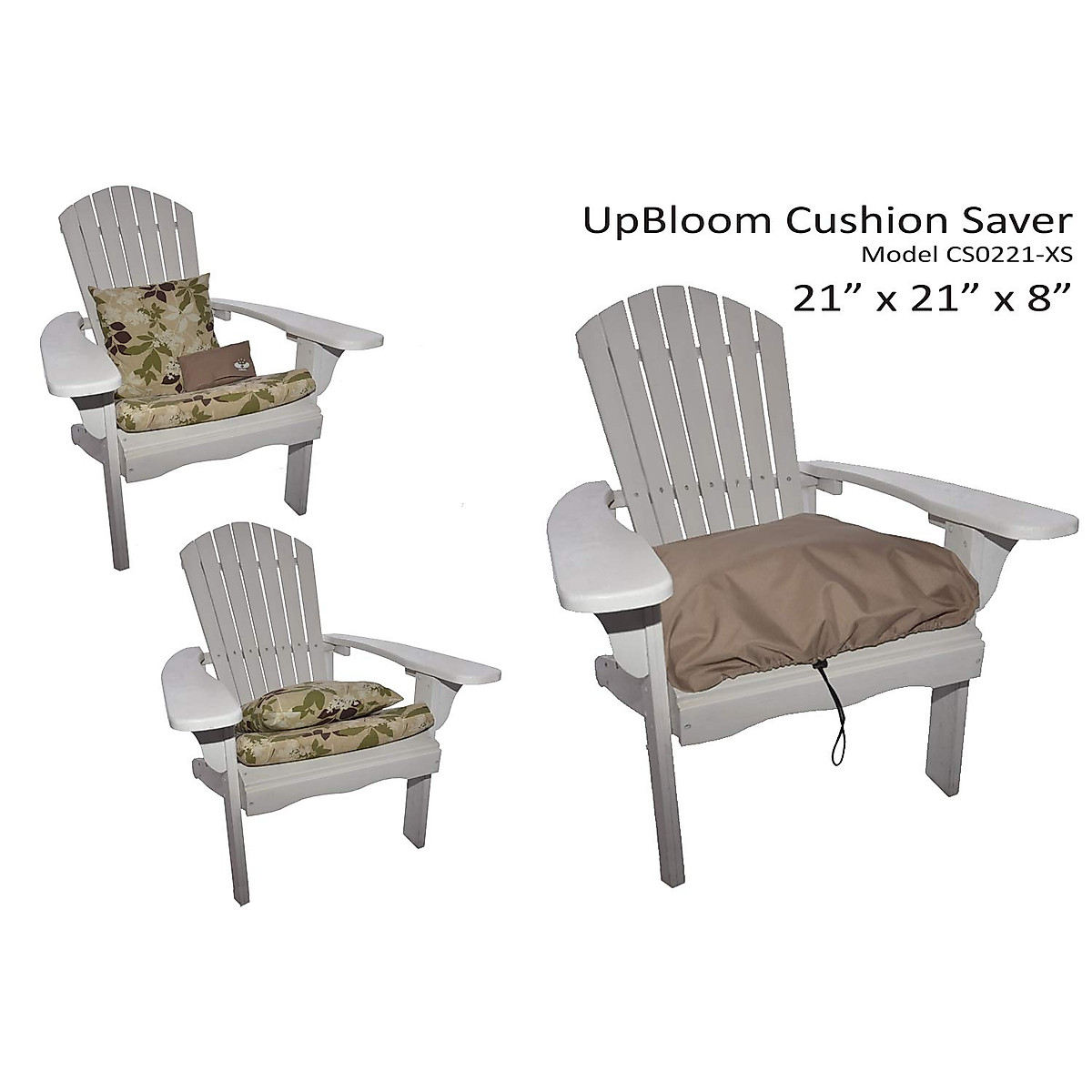 UpBloom | Waterproof Seat Cushion Covers - Quick On/Off for Easy Storage, Lightweight Outdoor Chair Cushions Cover, Washable Covers for Patio Chair Cushions, Outdoor Cushions Cover for Patio Furniture