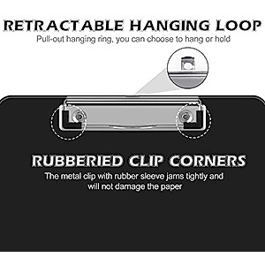 Clipboards, HERKKA 25 Pack Plastic Office Clipboards, Black Color Plastic Clipboards, Low Profile Clip Standard A4 Letter Size, Size 12.5 x 9 Inch