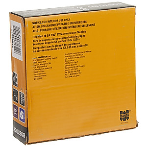 BOSTITCH Crown Staples, Narrow, 1 x 7/32-Inch, 18GA, 5000-Pack (SX50351G)