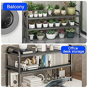 TLCHEN 2 Tier Under Sink Organizers and Storage,Expandable Cabinet Shelf Organizer,with 8 Removable Panels Multi-Purpose Storage Shelf,for Kitchen Bathroom Storage Rack(BLACK)