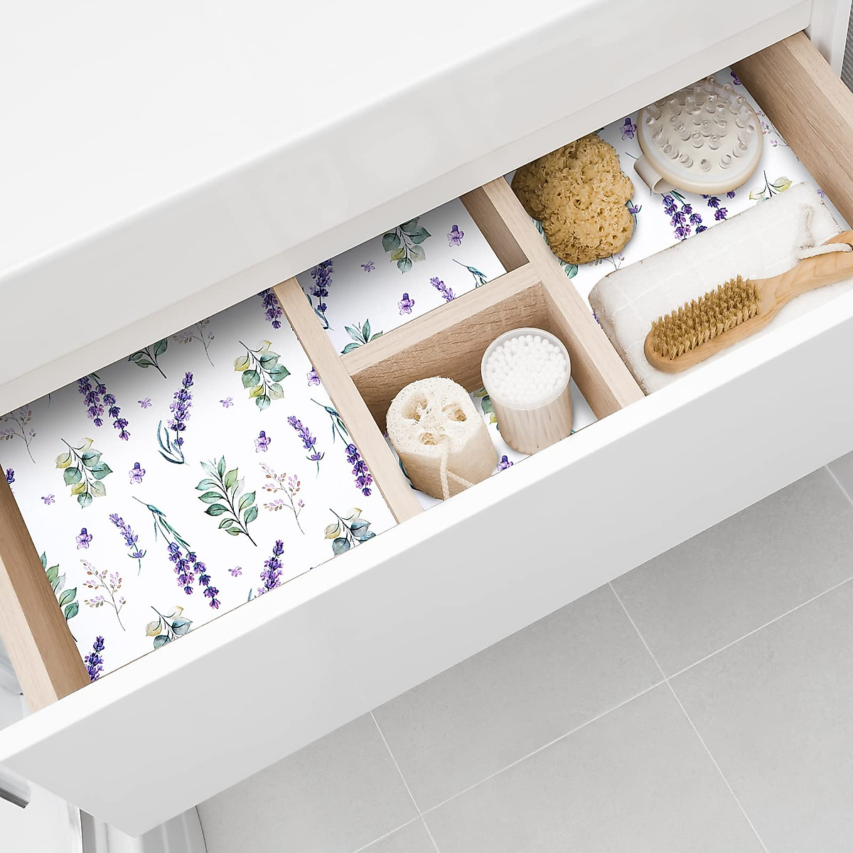 20 Drawer Liners for Dresser Lavender Scented Drawer Liners Drawer Paper Liner Non Adhesive Scented Liners for Drawers Fragrant Drawer Liners for Home Shelf Closet, 14 x 19.5 Inches (Lavender)