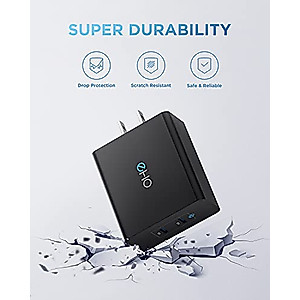 Dual USB C Charger with Apple MFi Certified Lightning Cable, 40W(20W Max Each) USB C Cell Phone Wall Charger Fast Charger Block Compatible with iPhone 13/12/11, Airpods, iPad