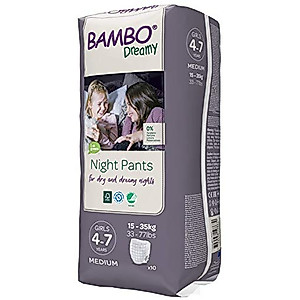 Bambo Nature Premium Dreamy Night Pants: Girls 4-7 years, 60 Count