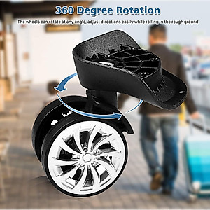 1Pair Luggage Suitcase Replacement Wheels,Swivel Durable Double Row Large Wheel Quiet Suitcase Wheels
