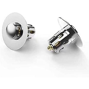 2 Pack Universal Bathroom Sink Stoppers, Fits for 1.1-1.96” Sink Drain Strainer, Pop Up Sink Drains Anti Clogging Filter with Basket Hair Catcher for Bathroom Sink Faucet Vessel Vanity（Silver）