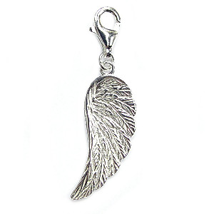 Queenberry Sterling Silver Angel Wing European Style Clasp Charm