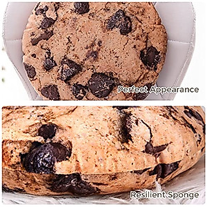 HYSEAS Round Throw Pillow 13.4 Inch Chocolate Cookie, 3D Digital Print Decorative Comfortable Soft Plush Funny Food Shaped Pillow Light Weight Seat Pad Cushion for Couch, Chair, Floor, Sofa