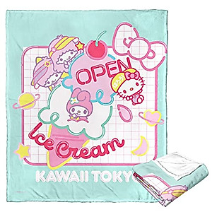 Northwest Sanrio Hello Kitty Silk Touch Throw Blanket, 50" x 60", Ice Cream Sign