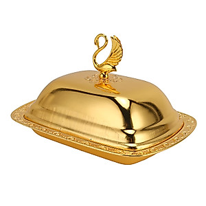 YYQTGG Gold Fruit Tray, European Style Easy To Candy Bowl for Desserts(Gold)