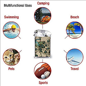 Moslion Quick Dry Hand Towel Beautiful Peacock Bath Hand Towel Decorative for Bathroom/Kitchen 15x31 Inch