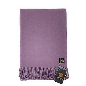 Alpaca Home - 100% Baby Alpaca Wool Solid Throw Blanket, All Natural, Hypoallergenic & Allergen Free for Home Décor or Travel 51 X 71 inches (Purple Haze)