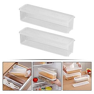 HEMOTON Pasta Holder Container 2pcs Pasta Container Spaghetti Noodle Holder Rectangular Chopstick Storage Box Sealed Noodle Canisters Rectangular Food Box Spaghetti Keeper Box with Cover