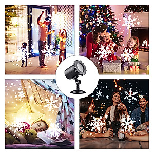 SYOND Christmas Snowflake Projector Lights Outdoor Indoor, Highlight White Snow LED Snowfall Show Projection Lamp,IP65 Waterproof Decorative Lighting for Xmas Home Party Wedding Garden Patio Landscape