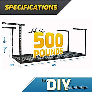 MonsterRax-3x8 Overhead Garage Storage Rack (Hammertone, 24"-45")