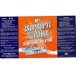 Quality Chemical - Super Premium - Pure 80% Isopropyl Alcohol (IPA) - Made in The USA - Concentrated Isopropyl Alcohol 128 oz 1 Gallon (Pack of 1)