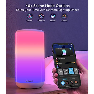 Govee RGBIC Table Lamp, Smart Lamp Work with Alexa, LED Beside Lamp with Music Sync and 43 Scene Modes, Ambiance Color Changing Lamp for Bedroom Decor, Dimmable Night Light (Corded Electric)