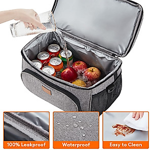 Lifewit Large Cooler Bag 27/32/48 Cans Insulated Lunch Bag Lightweight Portable Cool Bag Double Layer for Picnic, Beach, Work, Trip, Gray