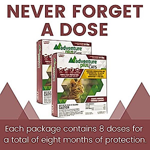 Adventure Plus Flea Prevention for Cats - Topical Flea Treatment for Cats (5-9 lbs) (Pack of 8)