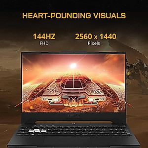 ASUS TUF F15 15.6" WQHD 144Hz Gaming Laptop, Intel 12th Core i7-12650H, NVIDIA GeForce RTX 3050, 64GB DDR5 RAM, 4TB PCIe SSD, Backlit Keyboard, Win 11, Black, 32GB Hotface USB Card (Renewed)