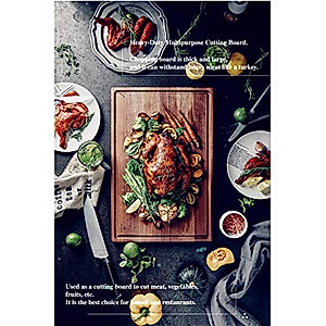 Befano Large Black Walnut Cutting Board for Kitchen, Reversible with Juice Groove, Charcuterie, Cheese Board, Serving Tray, Chopping Board for Meat, Bread(Gift Box Included)18x12 Inches