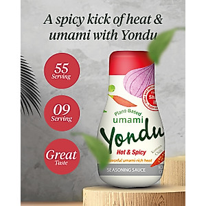 Yondu Hot & Spicy - Plant-Based Spicy Seasoning Sauce – Flavorful umami rich heat to awaken your palate. Better Than: Fish Sauce, Soy Sauce, Bouillon (9.3 Fl oz)