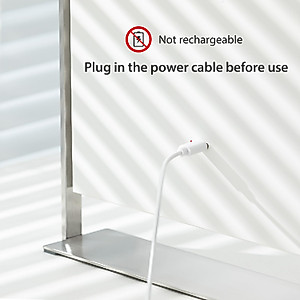 NEZZOE Makeup Mirror with Lights, 14 inch Vanity Mirror with 104 LED Lights, Plug in Table Mirror, Rectangular Desk Mirror with Metal Stand Base