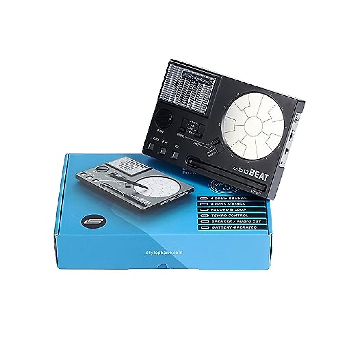 Stylophone Beat - Compact Stylus Drum Machine | 4 Drum Kits & 4 Bass Sounds | Rhythm Machine Beat Maker | Drum Loop Machine