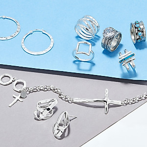 Silpada 'Strait To It' Compressed Turquoise Three-Bar Ring in Sterling Silver, Size 8, Size 8