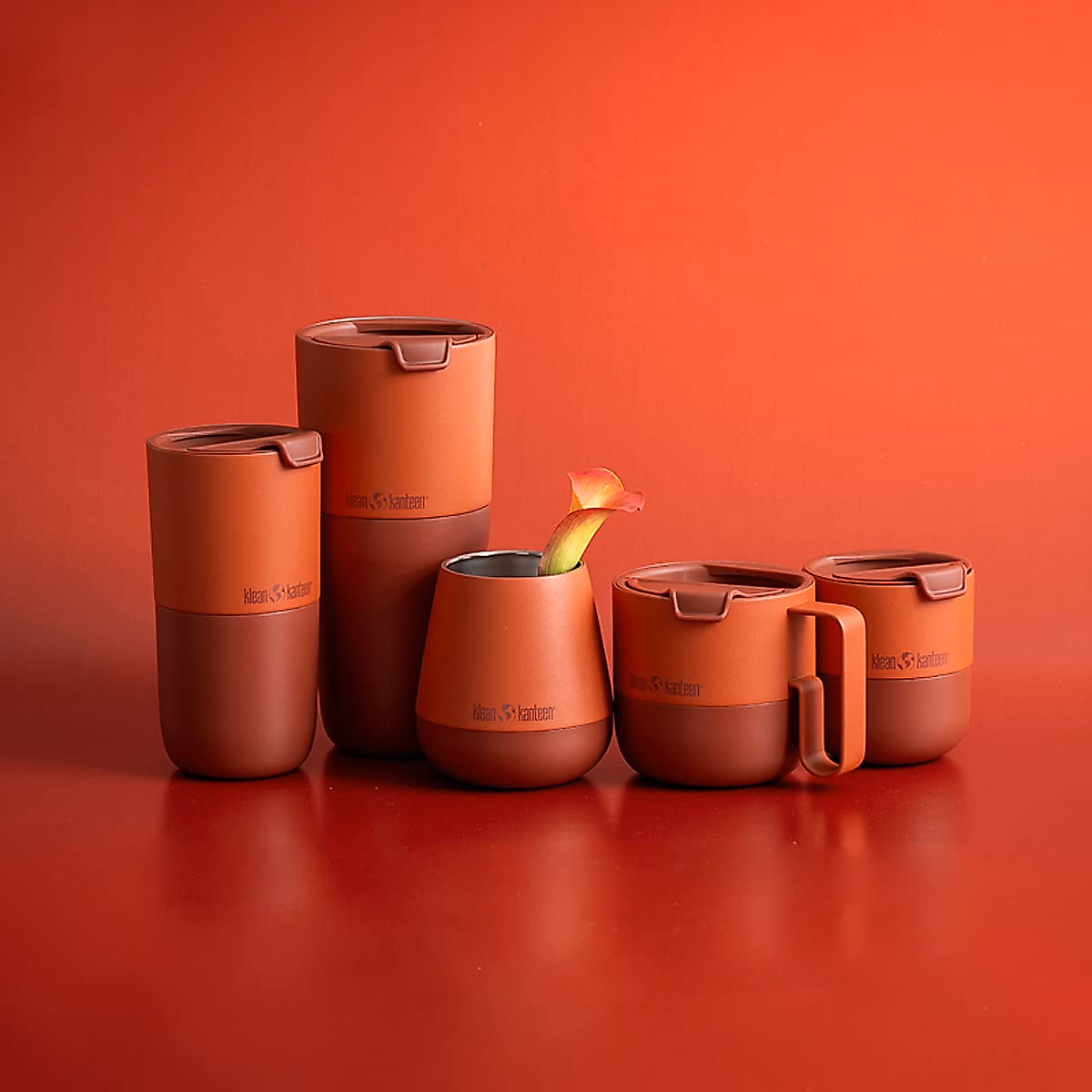 Klean Kanteen Rise Lowball Tumbler - Dishwasher-Safe Stainless Steel Tumbler for Hot & Cold Beverages - Features Splash-Proof Flip Lid - 10 oz, Autumn Glaze