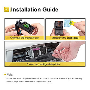 67XL Ink Cartridges Black/Color Combo Pack Replacement for HP 67XL High Yield for Envy 6055e 6055 6052 6075 Envy Pro 6455e 6455 6475 6452 6458 DeskJet 4155 2755e 2755 Printer (2 Black, 1 Tri-Color)