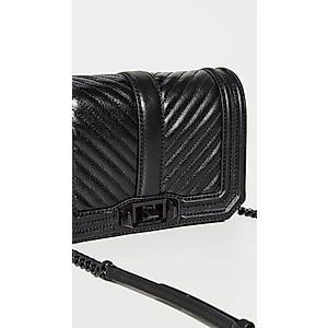 Rebecca Minkoff womens Chevron Quilted Love Crossbody Handbag, Black, One Size US