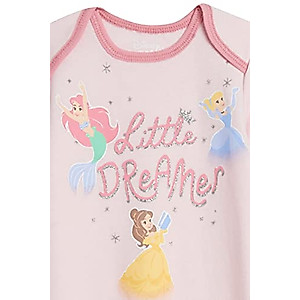 Disney Princess Newborn Baby Girls 3 Pack Long Sleeve Swaddle Sleeper Gowns Disney Princesses 0-6 Months