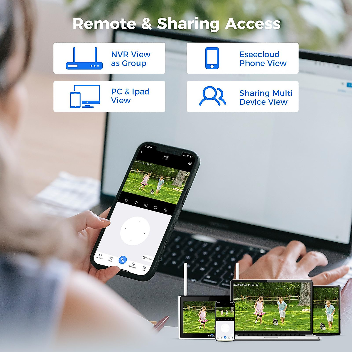 Hiseeu 4MP Security Camera,10X Zoom Dual-Lens Security Wireless Camera, 2 Ways Audio/ IP65 Waterproof,PTZ Outdoor Surveillance Camera Compatible with Alexa/Wireless Cameras System