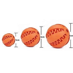 Pet Dog Toy Ball Fetch Durable Long Lasting Interactive Treat Dispensing Dog Toys Ball Rubber Dog Chewing Enrichment Toys for Boredom and Brain Stimulating (Large 3 Inch)