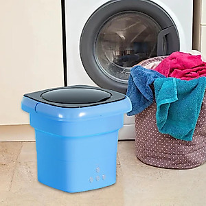 Portable Foldable Washing Machine, Compact Small Washer Lightweight 36W Mini Clothes Washer for Laundry Travel Apartment Sock Baby Clothes, blue