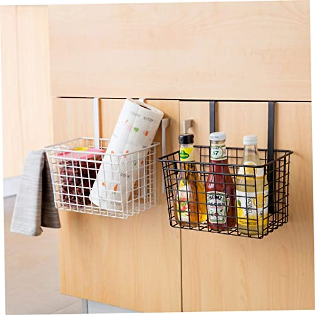 Zerodeko Hanging Storage Basket Hair Dryer Rack Storage Rack Hair Dryer Storage Rack Multi-functional Rack Hanging Storage Rack Hair Dryer Holder Shelf Multifunction White Bracket